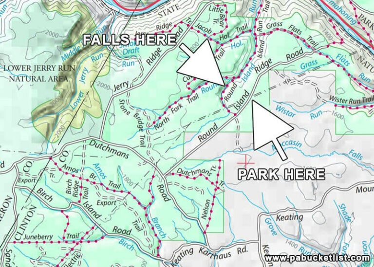 How to Find Round Island Run Falls in the Sproul State Forest