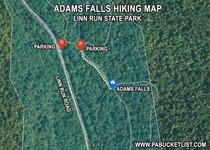 Exploring Adam Falls at Linn Run State Park