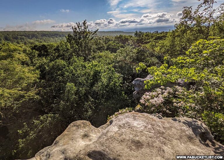 Exploring Beam Rocks Overlook in the Forbes State Forest