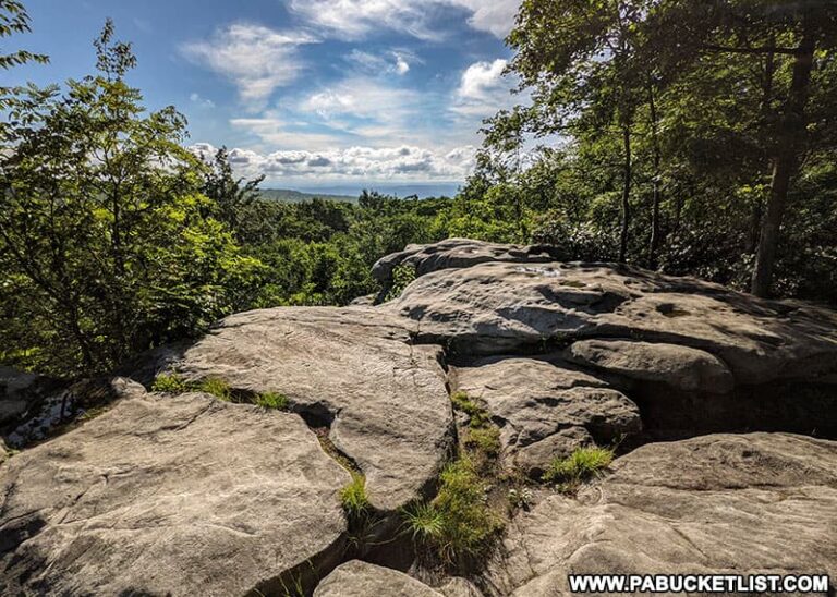 Exploring Beam Rocks Overlook in the Forbes State Forest