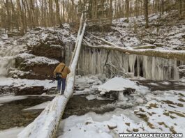 Hiking to the Frozen Waterfalls Along Heberly Run