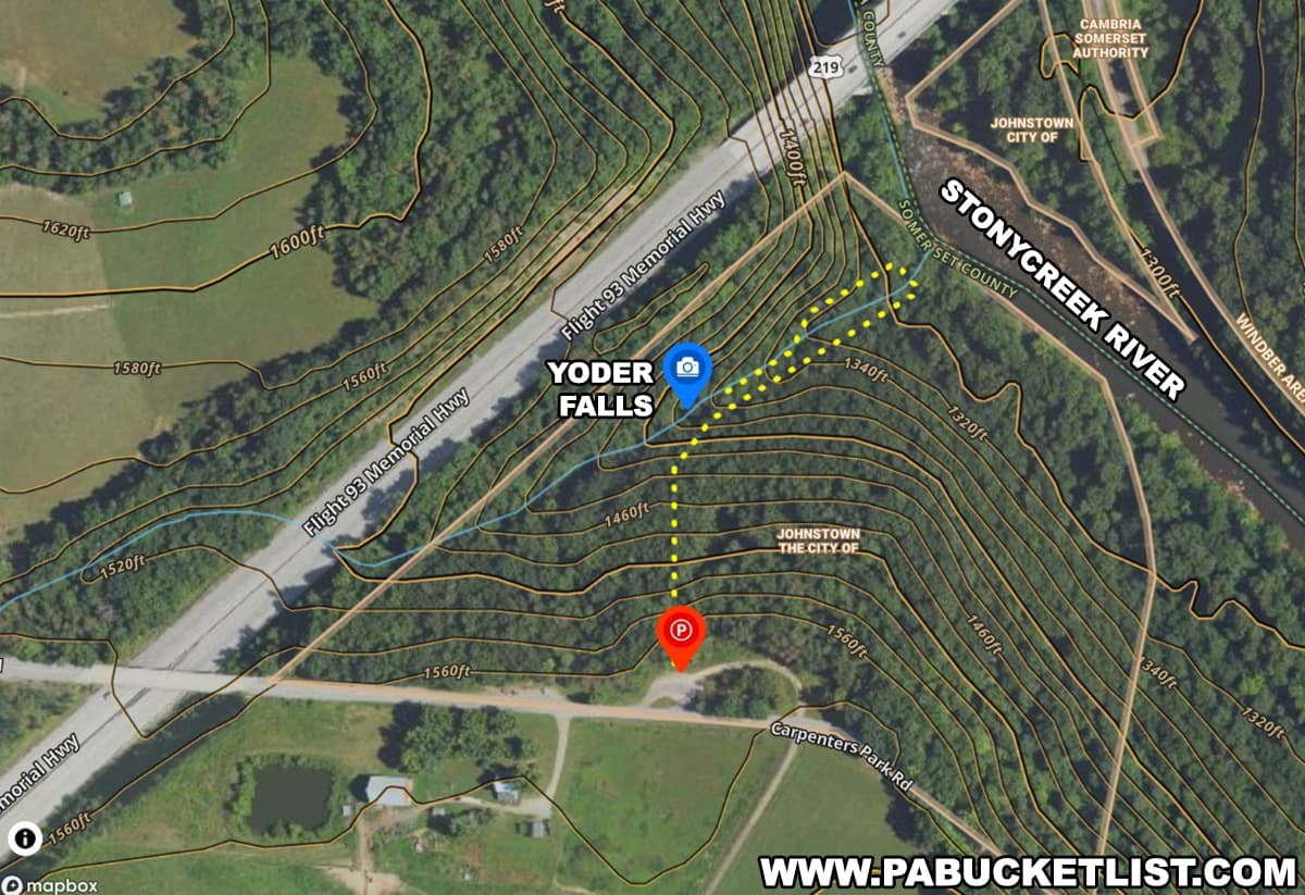 Exploring Yoder Falls in Somerset County