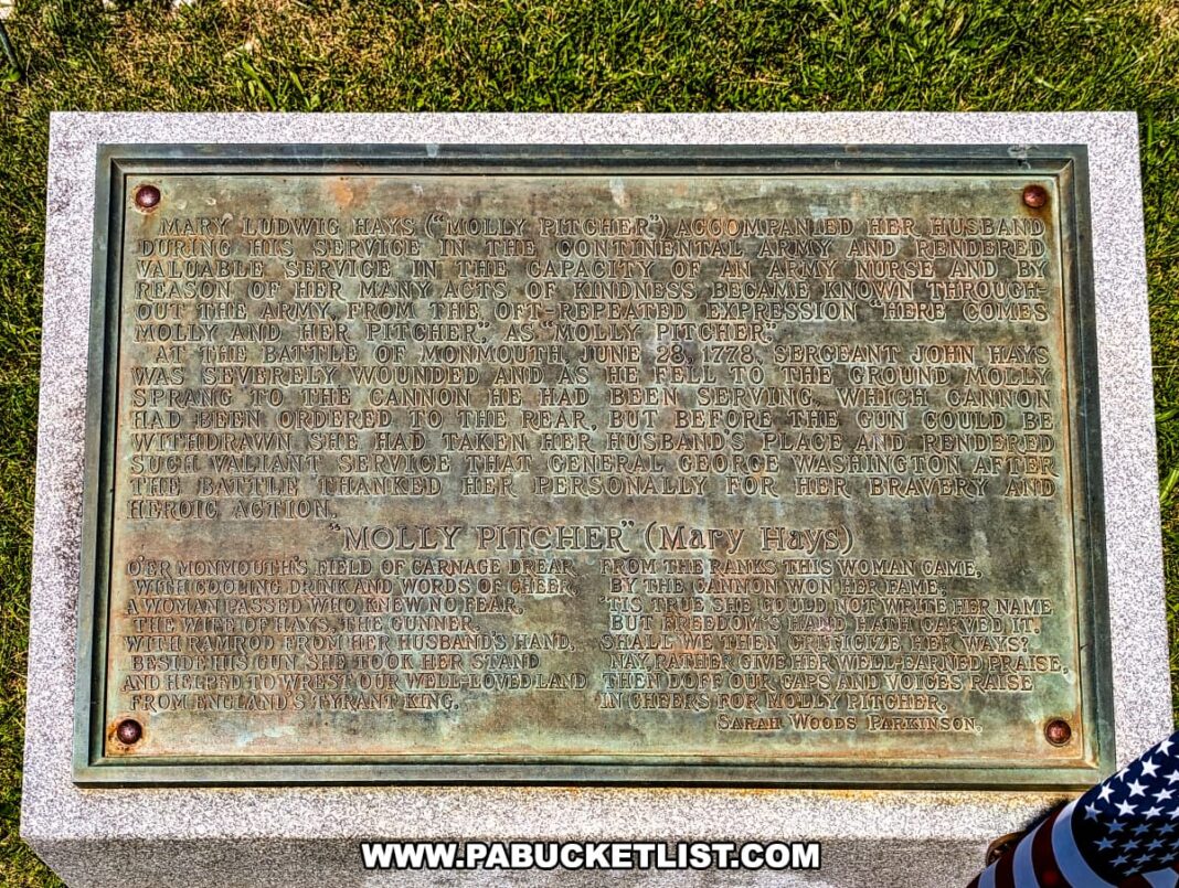 Visiting the Molly Pitcher Monument and Gravesite in Carlisle - PA ...