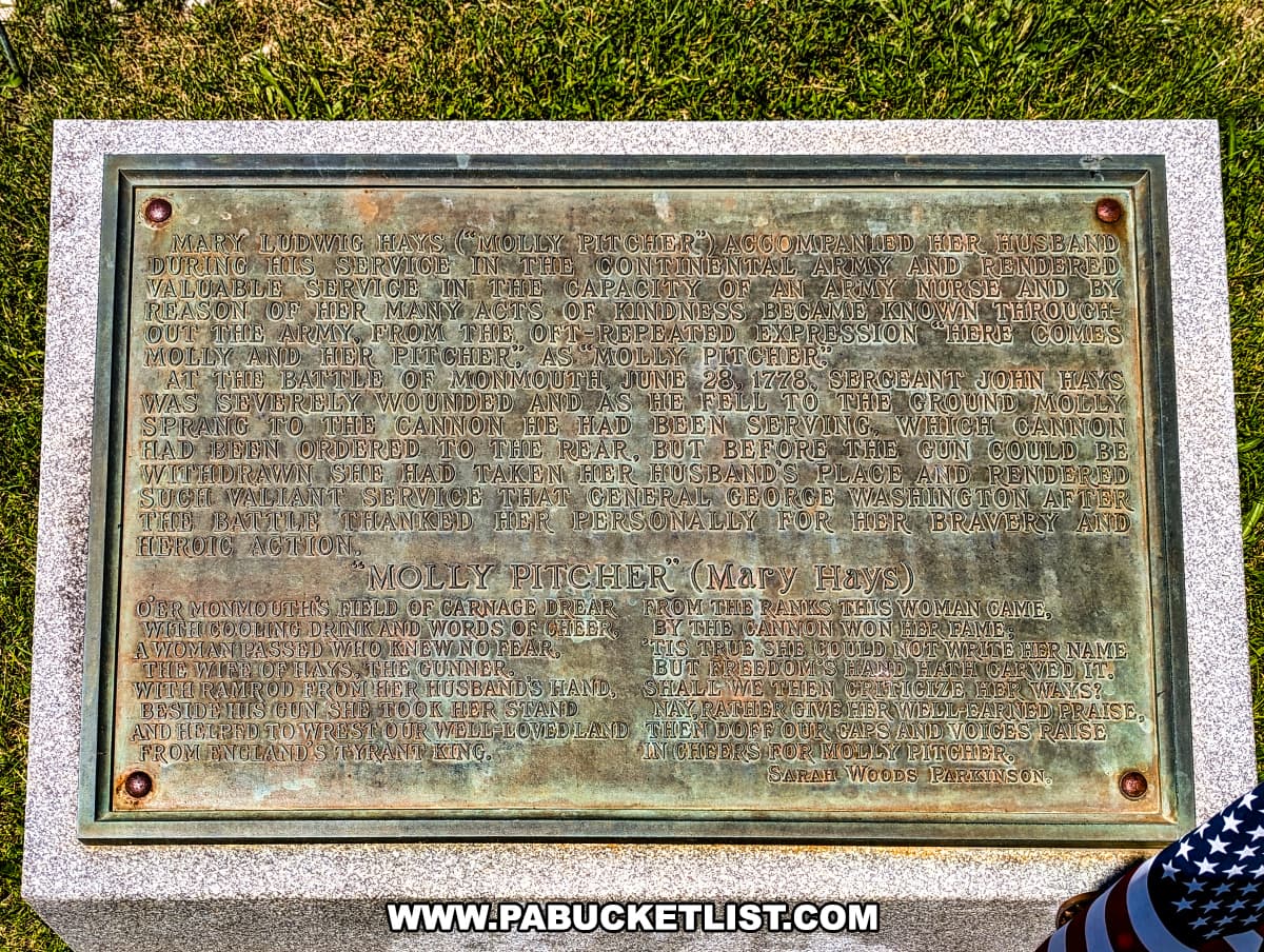 Visiting the Molly Pitcher Monument and Gravesite in Carlisle - PA ...