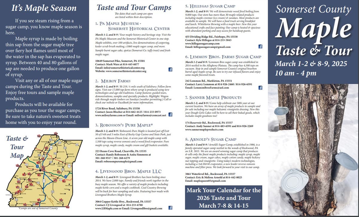 Somerset County Maple Taste & Tour Weekends: A Sweet Tradition